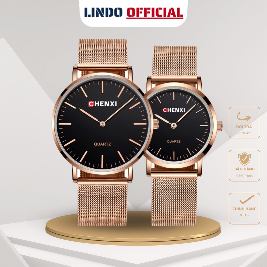 Đồng hồ cặp đôi nam nữ CHENXI CX-076A dây thép lưới chính hãng máy nhật kèm hộp | Shopee Việt Nam