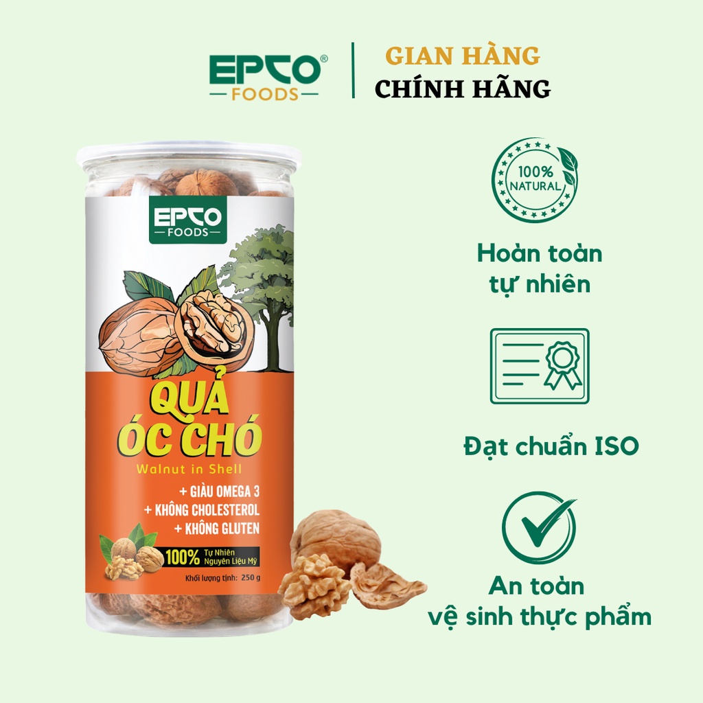 Quả Óc Chó EPCO Foods Xuất Xứ Mỹ (250g/ hũ) Giàu Omega 3 Không Gluten ...