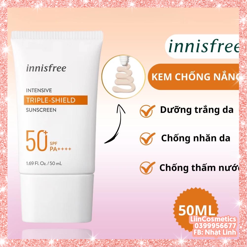 Kem chống nắng Innisfree Triple Shield SPF50+ PA+++ 2022 50ml giúp điều ...
