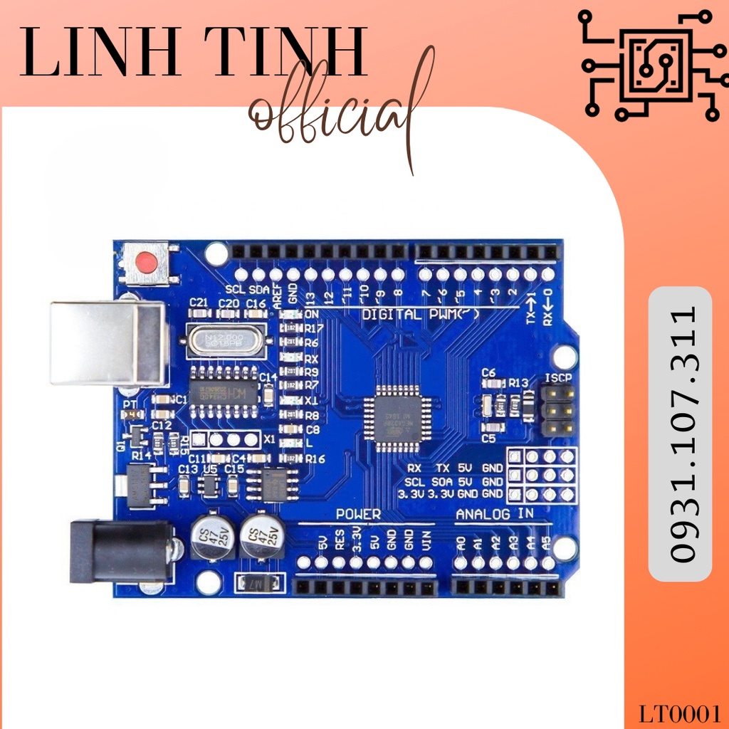 Vi điều khiển Arduino UNO R3 ATmega328P | Shopee Việt Nam
