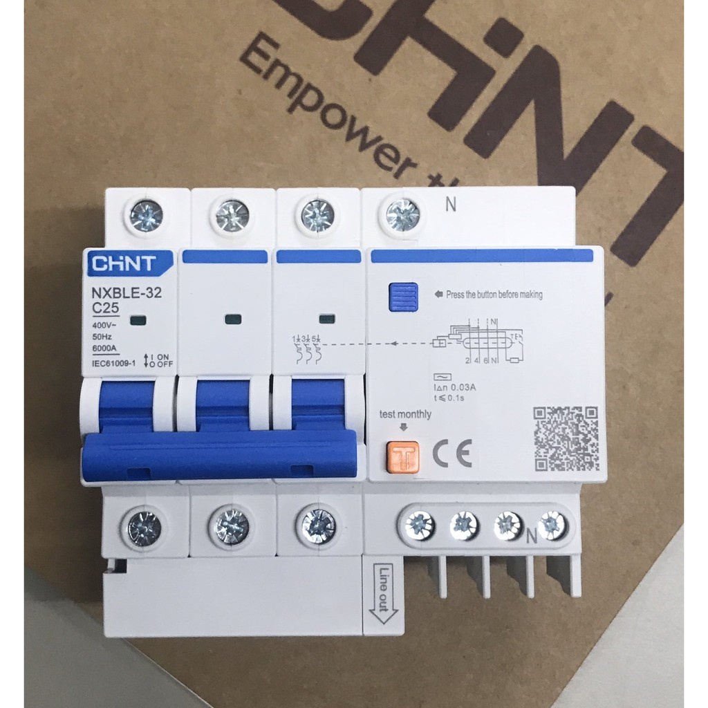 [Chint] Aptomat chống dòng rò 3 pha P và N NXBLE 32A,40A,63A - 230V | Shopee Việt Nam