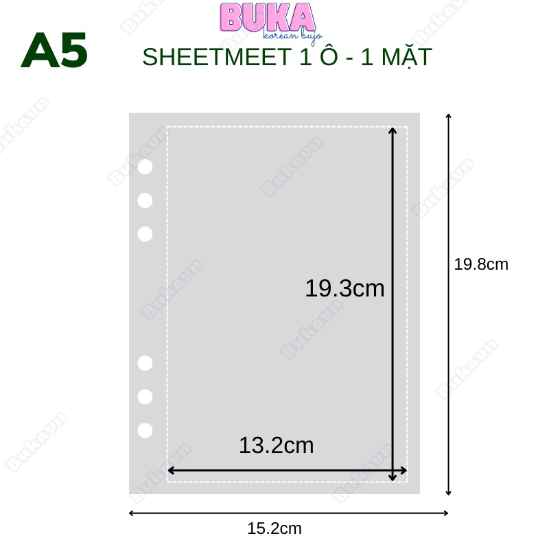 Sheet A5 A4 sheet meet chứa ảnh Buka nhiều kích thước trong suốt 6 lỗ ...