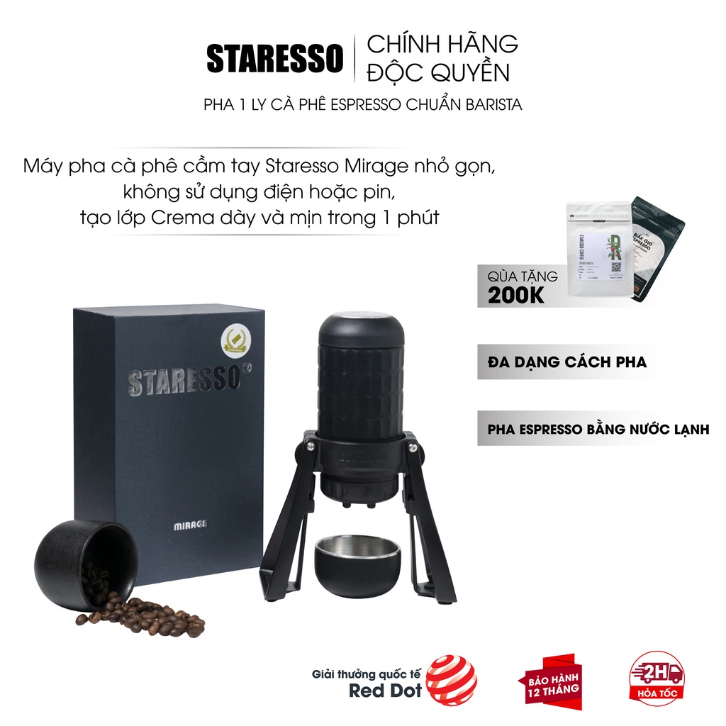 Máy pha cà phê cầm tay Staresso Mirage, máy pha cafe espresso chính ...