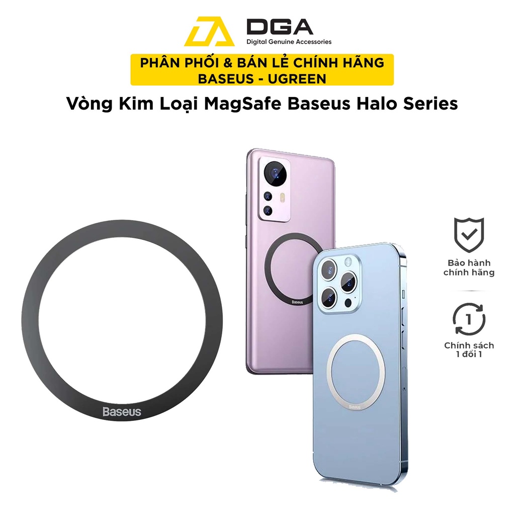 Vòng Kim Loại MagSafe Baseus Halo Series Magnetic Metal Ring cho iP ...
