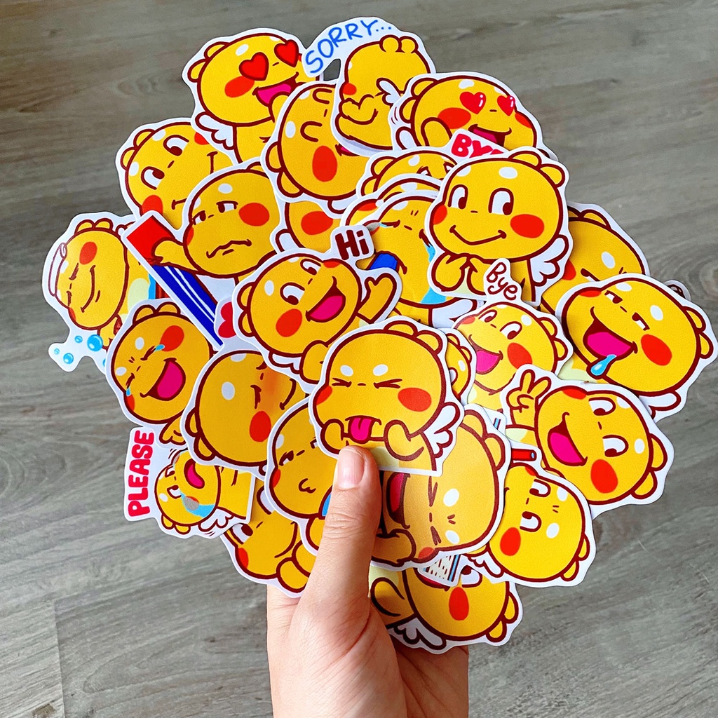 50 Sticker Ong Vàng chống nước dán nón bảo hiểm, dán xe, dán laptop ...