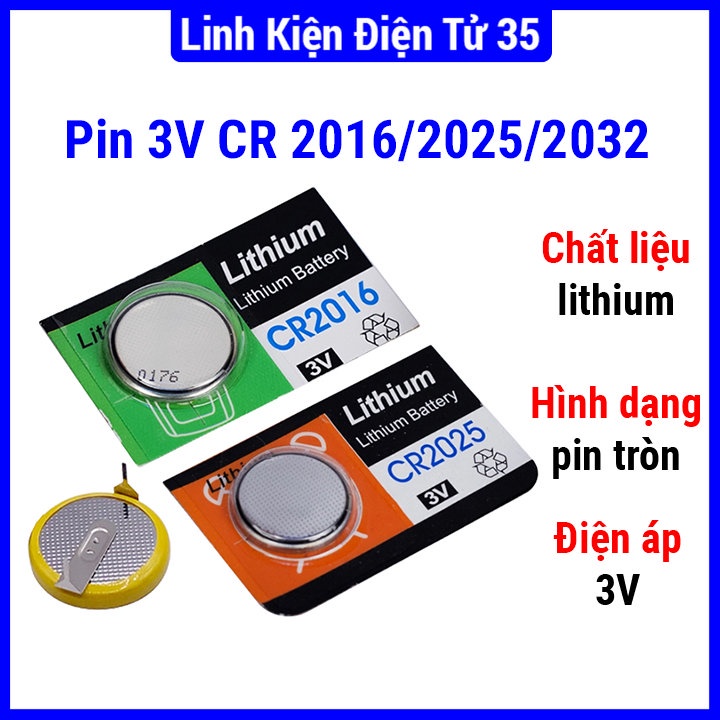 Pin 3V CR 2025 pin Lithium kích thước 20mm * 2,5mm chất lượng cao ...