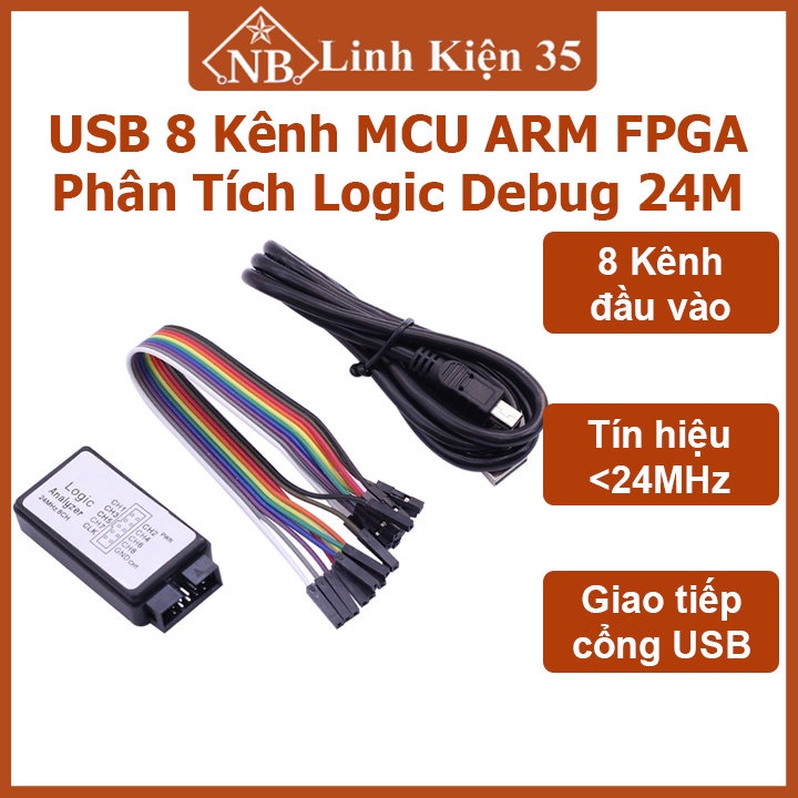 USB 8 kênh MCU ARM FPGA, module phân tích logic Debug 24M, phát hiện ...