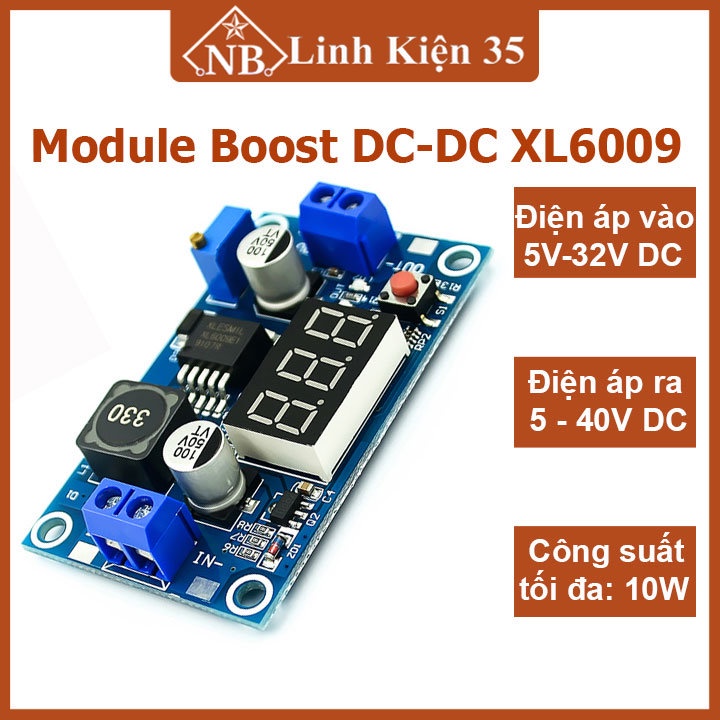 Module Boost DC-DC XL6009 V2 hiển thị led 7 thanh, module tăng điện áp ...