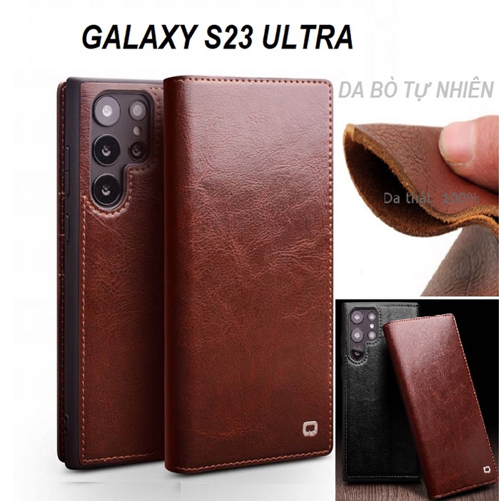 Bao da Samsung S23 Ultra Qlino Wallet da bò thật | Shopee Việt Nam