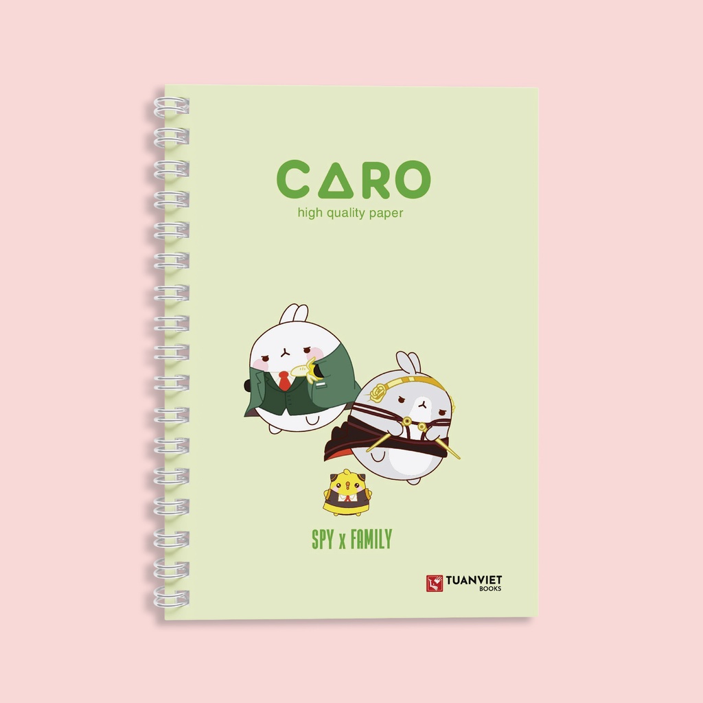 Sổ tay caro lò xo B5 TUANVIET BOOKS 200 trang, chủ đẻ Molang phù hợp ...