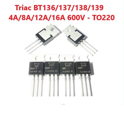 Triac BT136, BT137, BT138, BT139 - 600E 4A / 8A / 12A / 16A 600V TO220 ...