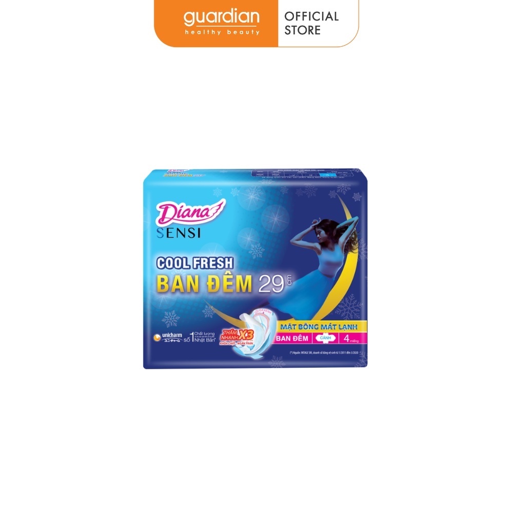 Băng Vệ Sinh Ban Đêm Sensi Cool Fresh Night 29cm Diana 4 Miếng | Shopee ...