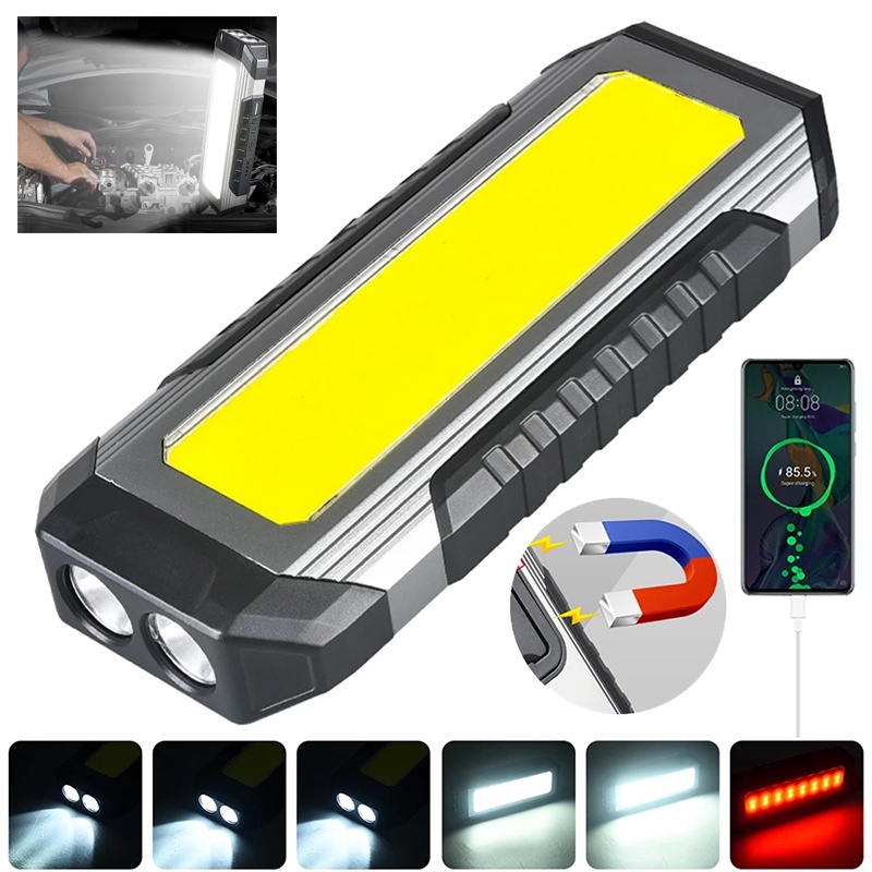 Đèn Pin 1200lm cob led Di Động Với 7 Chế Độ Sáng Và Pin 4000mah Dùng Đi ...