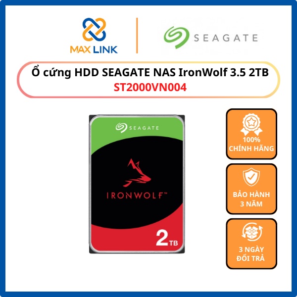 Ổ cứng HDD SEAGATE NAS IRONWOLF 3.5 2TB ST2000VN004 HÀNG CHÍNH HÃNG ...