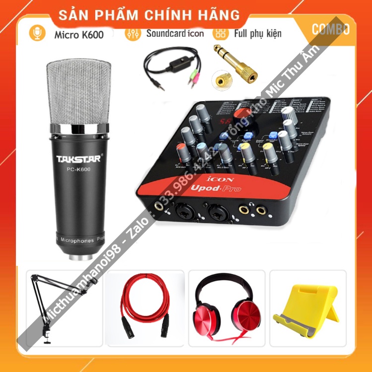 Bộ Mic Hát Livestream Sound Card ICON UPOD PRO & Mic TAKSTAR K600 ...