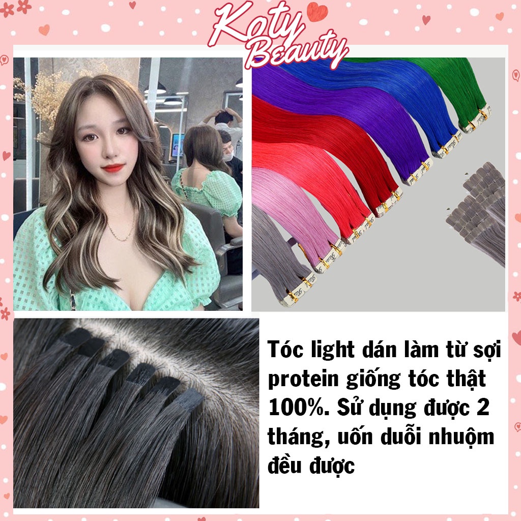 Tóc line dán làm từ sợi protein Koty Tóc giả đẹp tóc kẹp dài thẳng ...