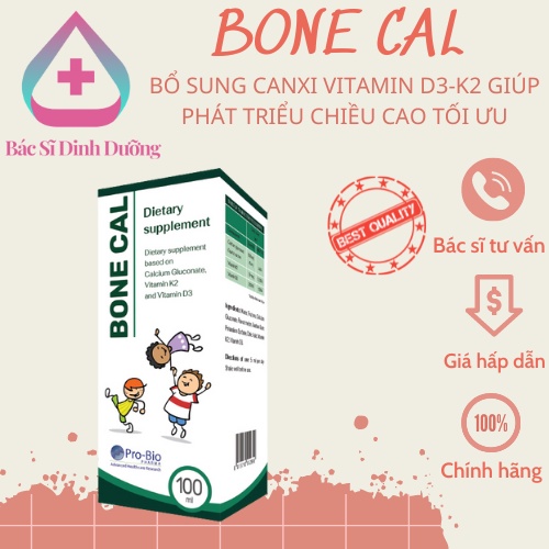 [ Giá rẻ nhất ] Canxi Hữu Cơ Cho Bé Bone Cal Giúp Xương Chắc Khỏe & Phát Triển Chiều Cao Tối Ưu ...