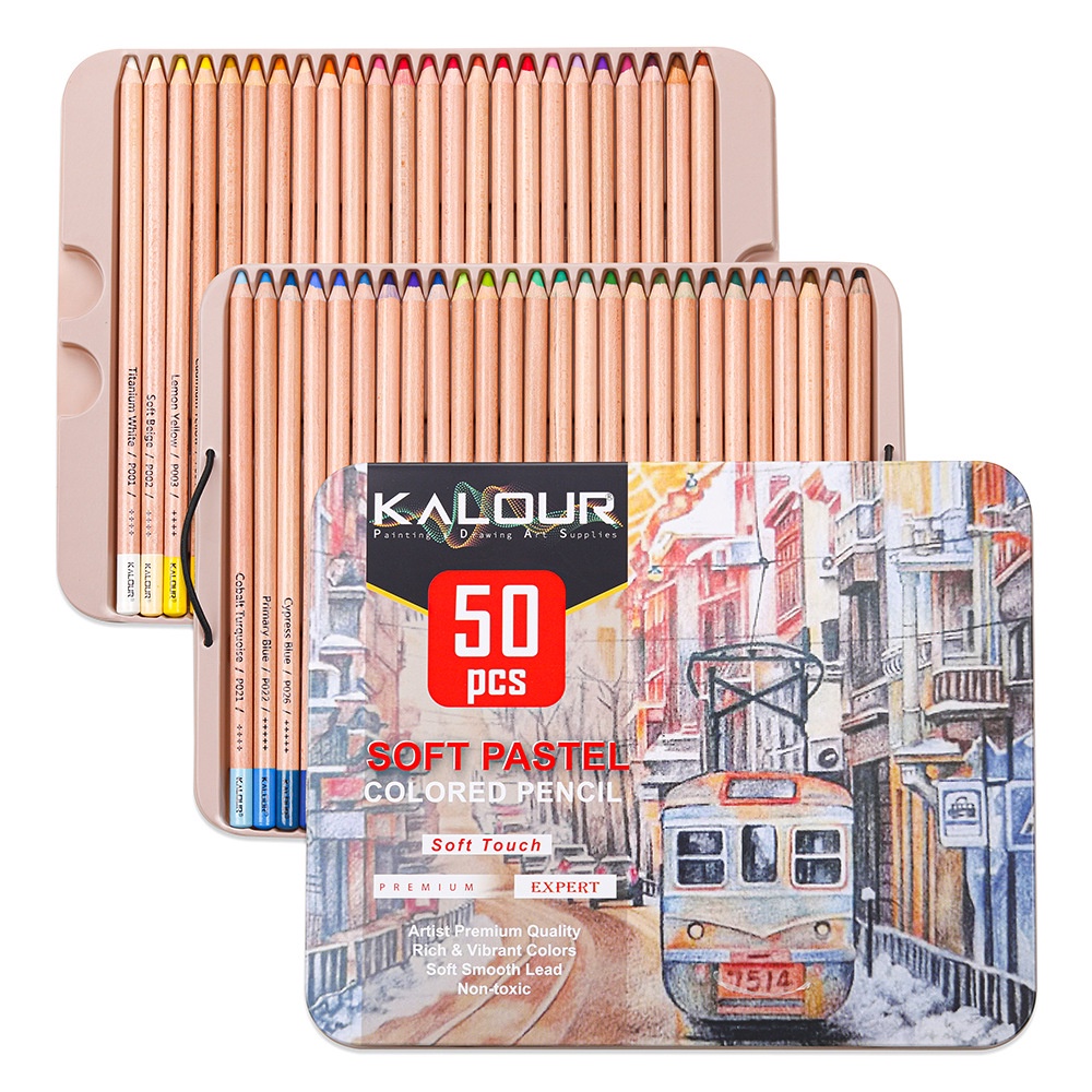Bút Chì Màu KALOUR Pro Pastel, Bộ 50 Màu, Lõi Mềm KL-PASCP050 | Shopee ...