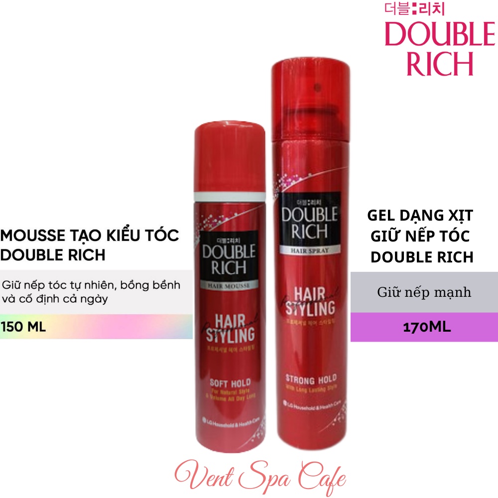 Mousse Tạo Kiểu Tóc Double Rich Hair Mousse Soft Hold 150ml | Keo xịt ...