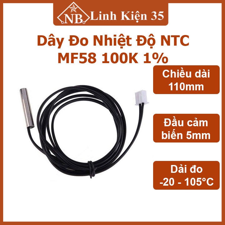 Dây đo nhiệt độ NTC MF58 100k hiệu suất ổn định, độ nhạy cao | Shopee ...