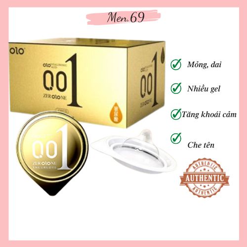 Bao cao su BCS OLO 001 Vàng Gân Gai siêu mỏng Hộp 10 chiếc ôm khít ...
