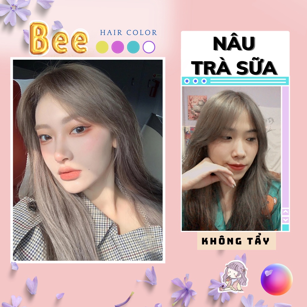 Thuốc nhuộm tóc màu NÂU TRÀ SỮA | Bee haircolor, Beehaircolor | Shopee ...