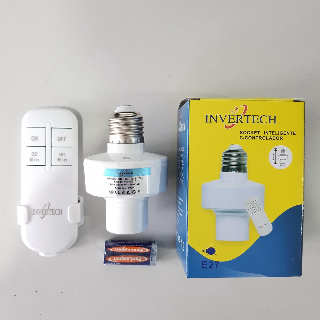 Đui đèn điều khiển từ xa không dây INVERTECH CHÍNH HÃNG có chức năng ...