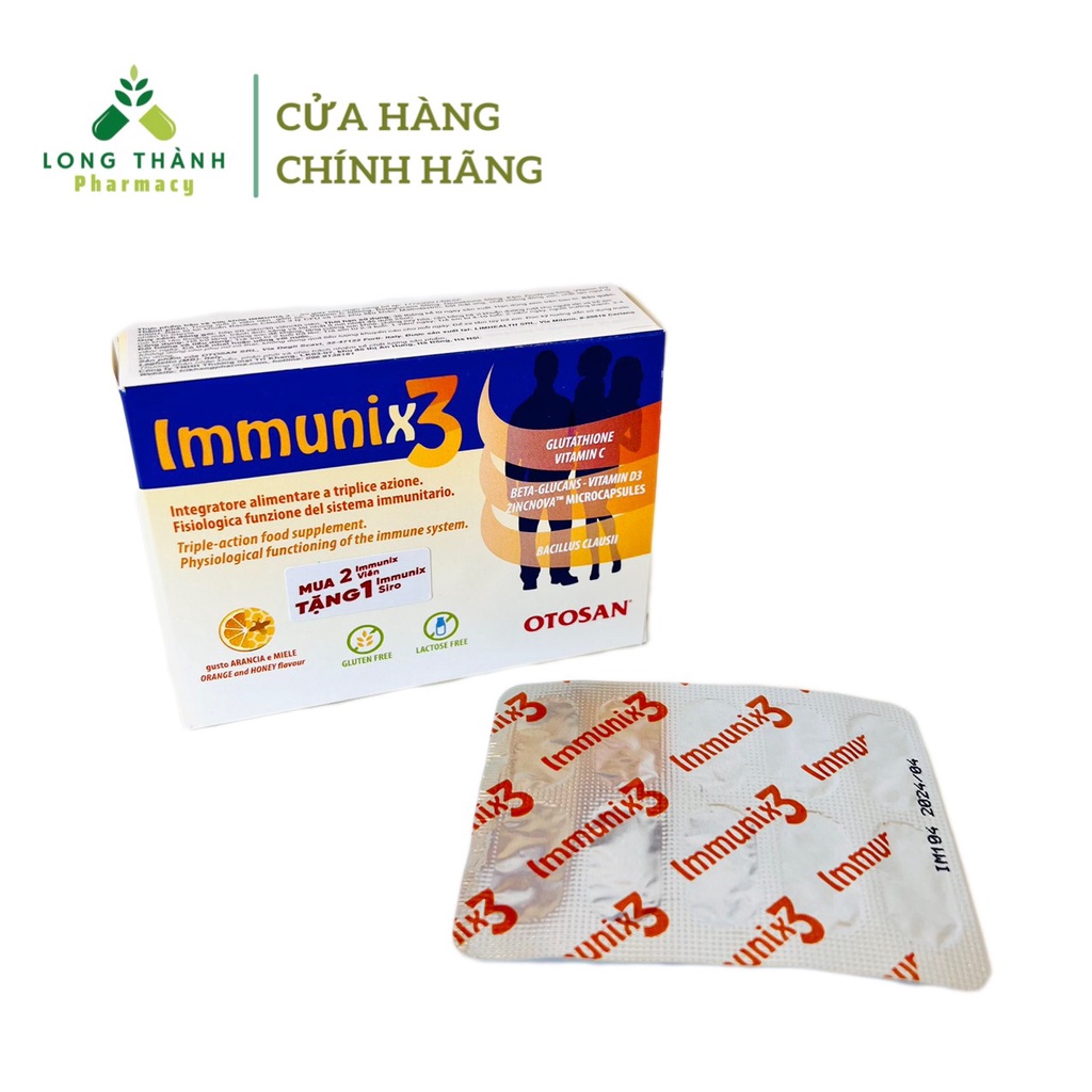 Viên nhai Immunix 3 Otosan hỗ trợ tăng đề kháng, tăng cường miễn dịch ...
