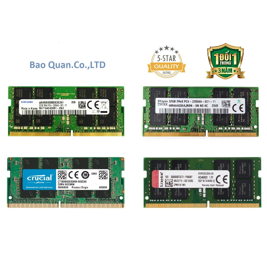 Ram Laptop DDR4 16GB 32GB 3200 Samsung - SK Hynix - Micron - Crucial ...