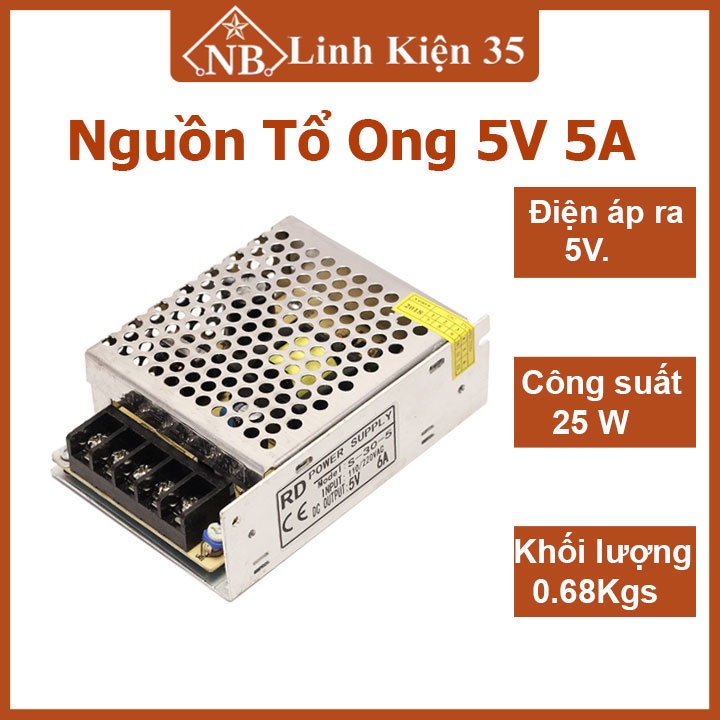 Nguồn tổ ong 5V 5A cho các thiết bị điện tử, led | Shopee Việt Nam
