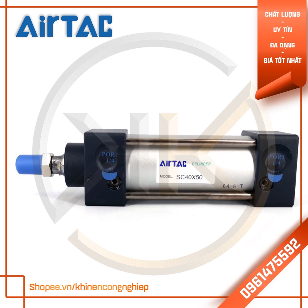 Xi Lanh Khí Nén Đế Vuông AirTAC SC40 x 25,50,75,100,125,150,175,200,250,300,350,400,500,600 ...