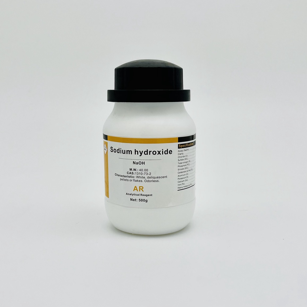 Hóa chất Sodium Hydroxide >96% (NaOH / Natri hydroxit, chai 500G ...