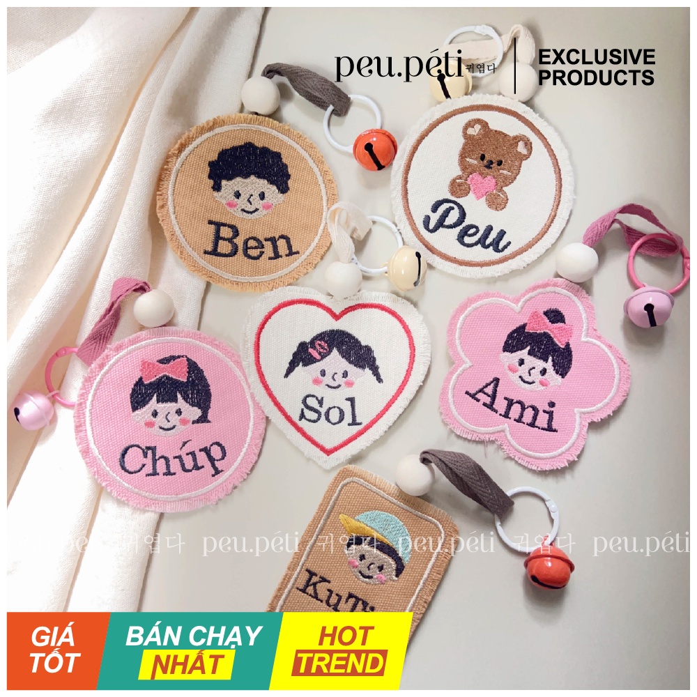 Name tag nhiều hình THÊU TÊN BÉ THEO YÊU CẦU style Hàn Quốc- peu.péti ...