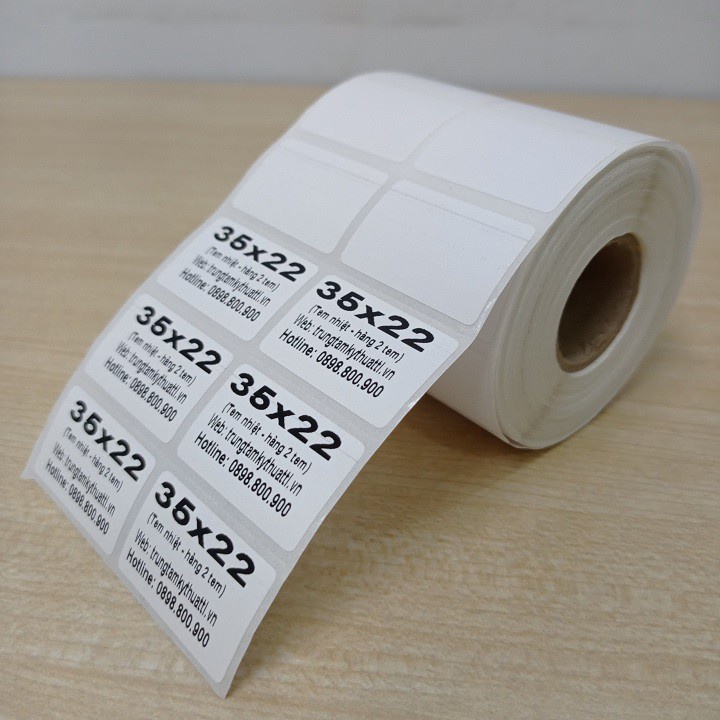 Giấy In Mã Vạch 2 Tem (Cuộn 2000 Tem) - Decal Nhiệt 2 Tem 35x22 mm ...
