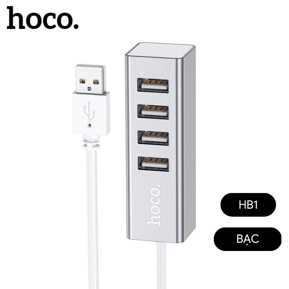 HUB 4 cổng USB Hoco HB1 chính hãng Hoco, bộ chia USB HB1 chất liệu vỏ ...