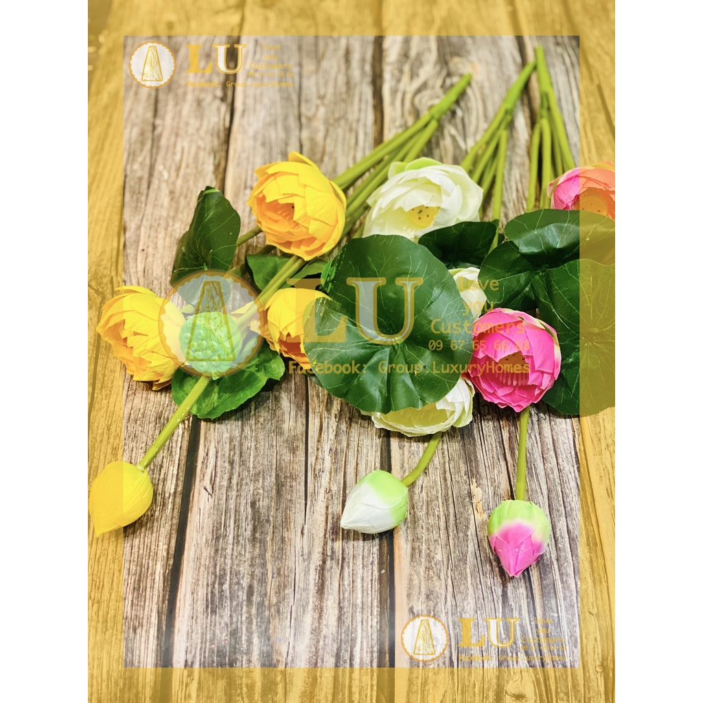 Hoa sen lụa, sen giả bông to, trang trí oản, giỏ hoa quà | LU | Shopee ...