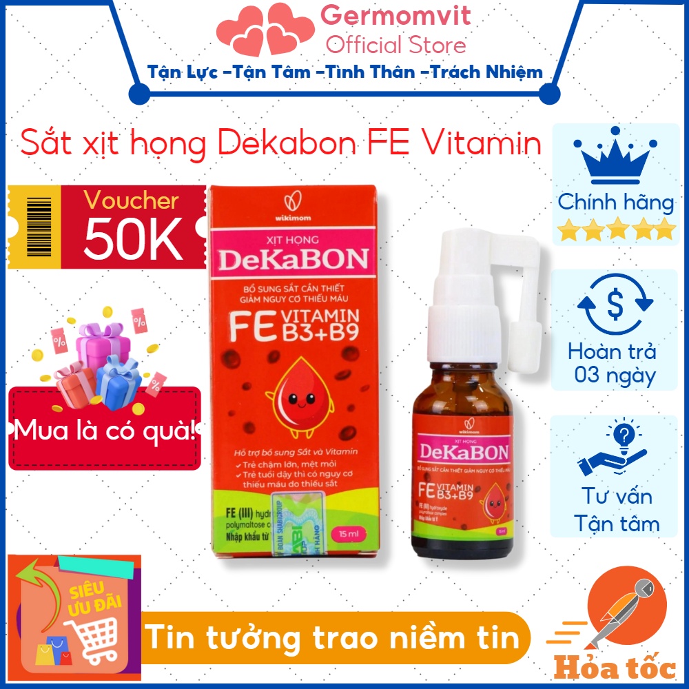 Sắt dạng xịt Dekabon Fe - Chính hãng - bổ sung Sắt Fe Max giúp hỗ trợ ...