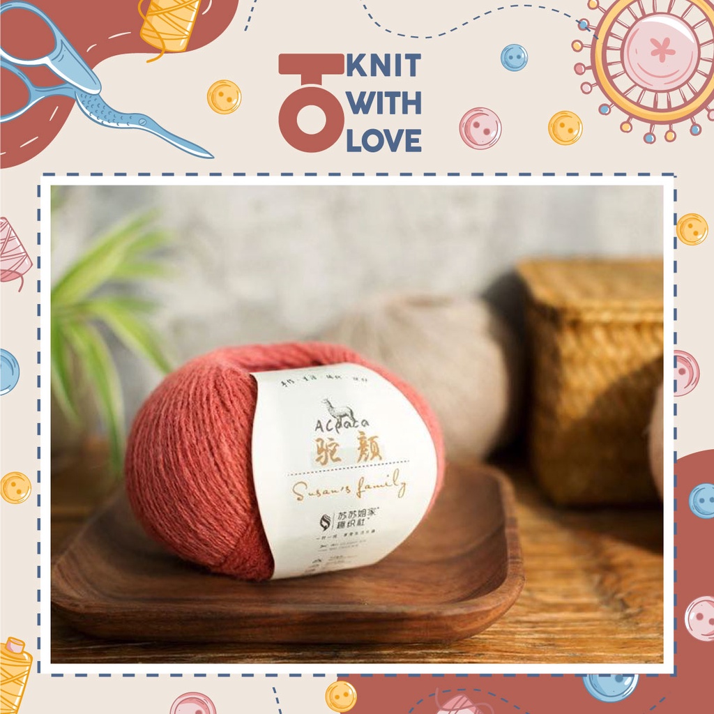 Len Susan Family Alpaca đan/móc áo, khăn, mũ mùa đông mềm, nhẹ, sợi 1mm ...