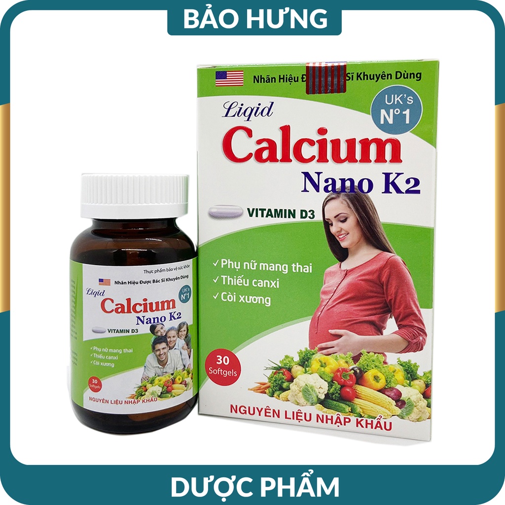 Canxi cho bà bầu LIQUID CALCIUM NANO K2 bổ sung Canxi, Vitamin D3 phòng ngừa lonagx xương, giúp ...