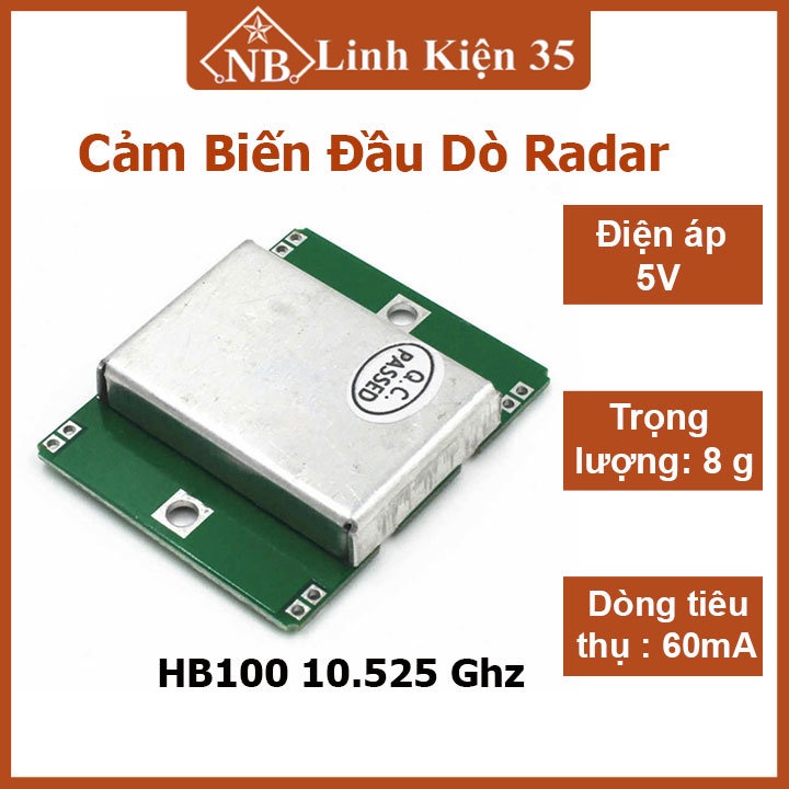 Cảm biến đầu dò Radar không dây Doppler HB100 10.525 Ghz, cảm biến phát ...