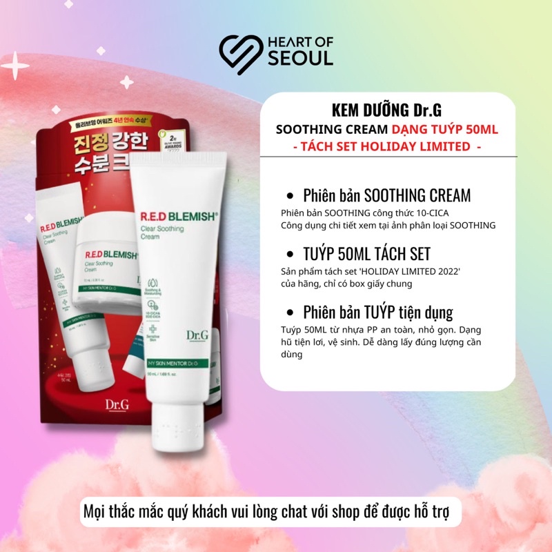 Kem dưỡng Dr.G DrG Red Blemish Clear Soothing Cream 70ml (Bill Hàn) | Shopee Việt Nam