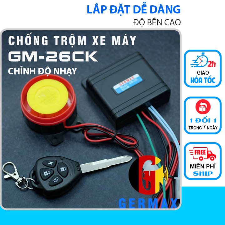 Bộ Chống Trộm Xe Máy - Báo Động Lớn - Dễ Lắp, Chỉnh độ nhạy - GM-26CK ...