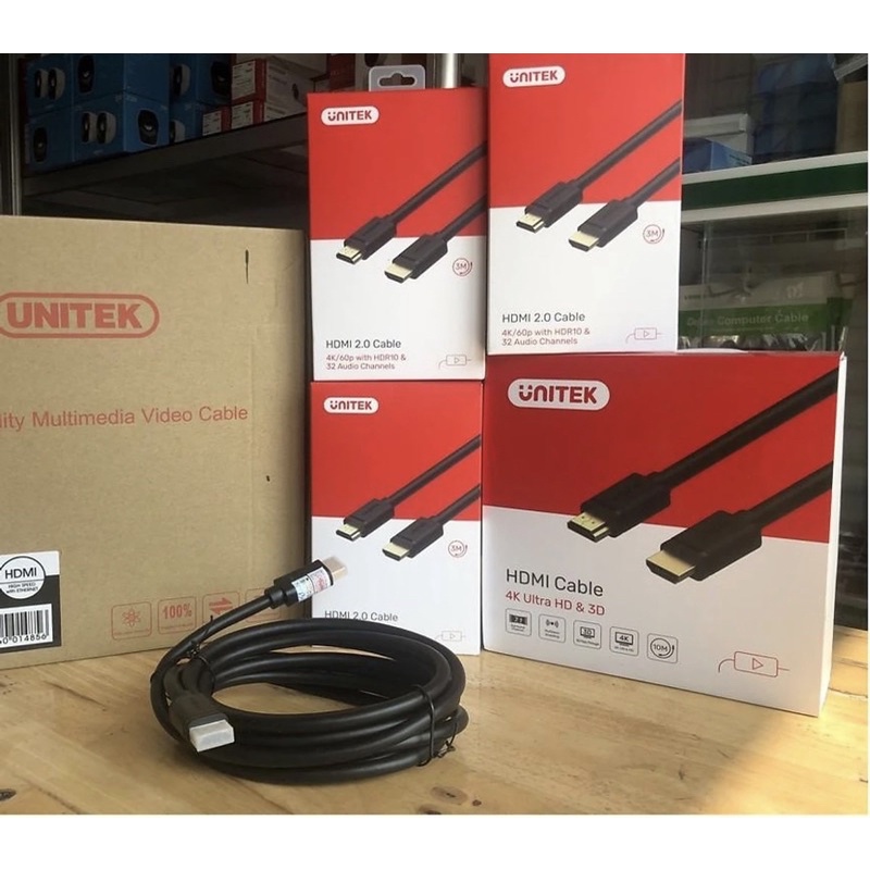 Cáp HDMI UNITEK 4K dài loại 5M (4k Ultra HD1.4v & 3D) Chính Hãng | Shopee Việt Nam