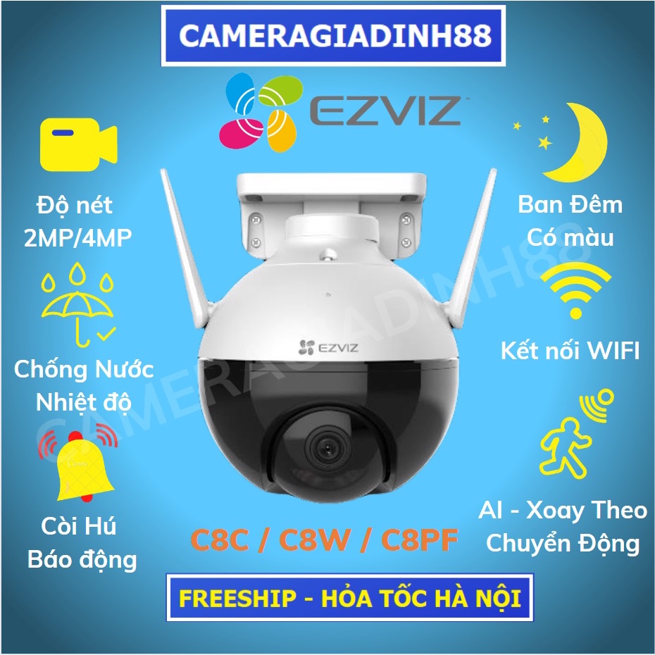 Camera WIFI Ngoài Trời Xoay 360 EZVIZ C8C H8C H8 2MP 1080P C8W C8PF Màu ...