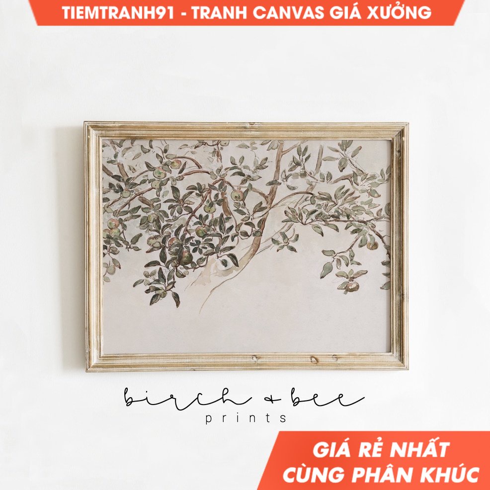 Tranh treo tường Apple Tree Sketch Watercolor Vintage Farmhouse Kitchen ...