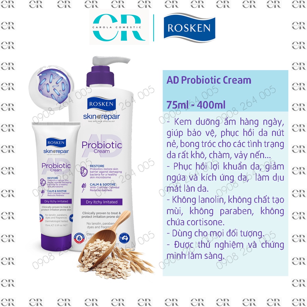 [CHÍNH HÃNG] Kem chăm sóc da dị ứng, chàm, vảy nến Rosken AD Probiotic ...