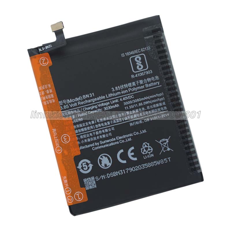 Pin thay thế cho Xiaomi BN31 / Redmi S2 / Redmi Note 5A / Note5A Prime ...