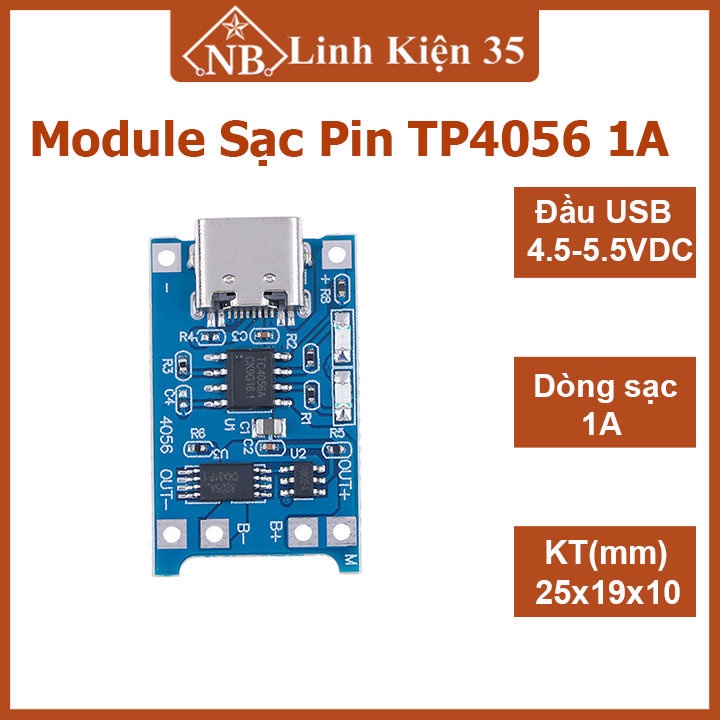 Module sạc pin TP4056 1A micro Type-C, bảo vệ sạc cạn pin, báo sạc đầy ...