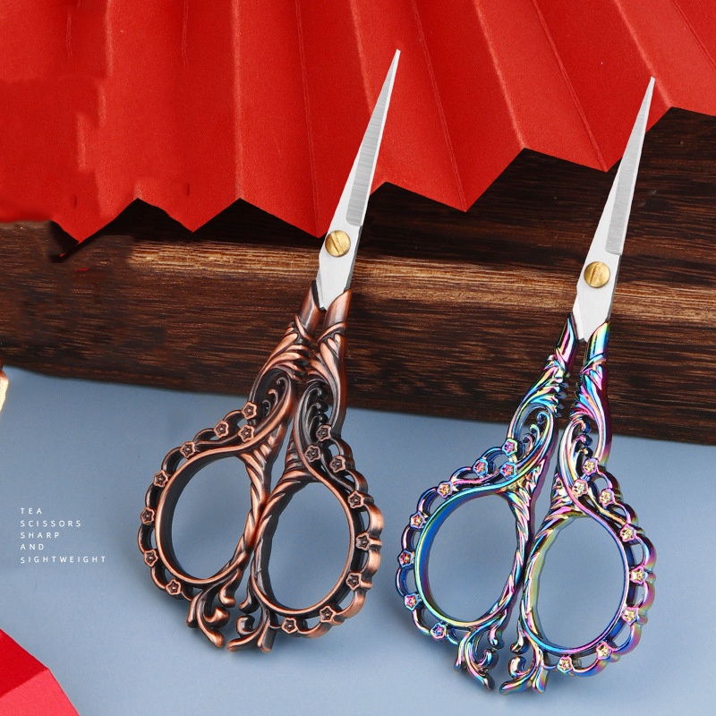 Vintage Tailor Scissor Peach Scissor Cross Thêu chỉ thép không gỉ ...