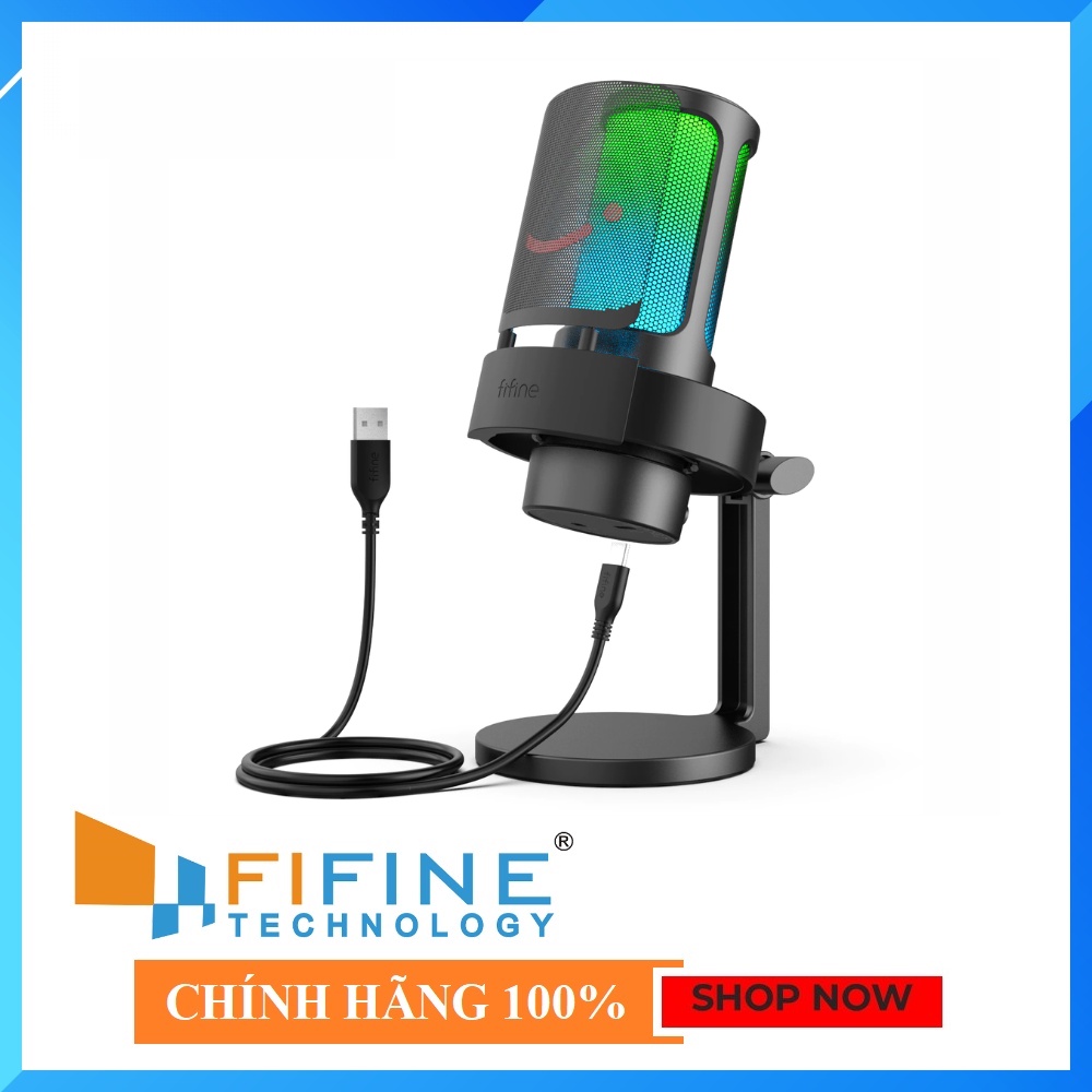 FIFINE A8 (BLACK) - Mic Thu Âm Đổi Màu RGB | Cổng USB Dành Cho Máy Tính ...